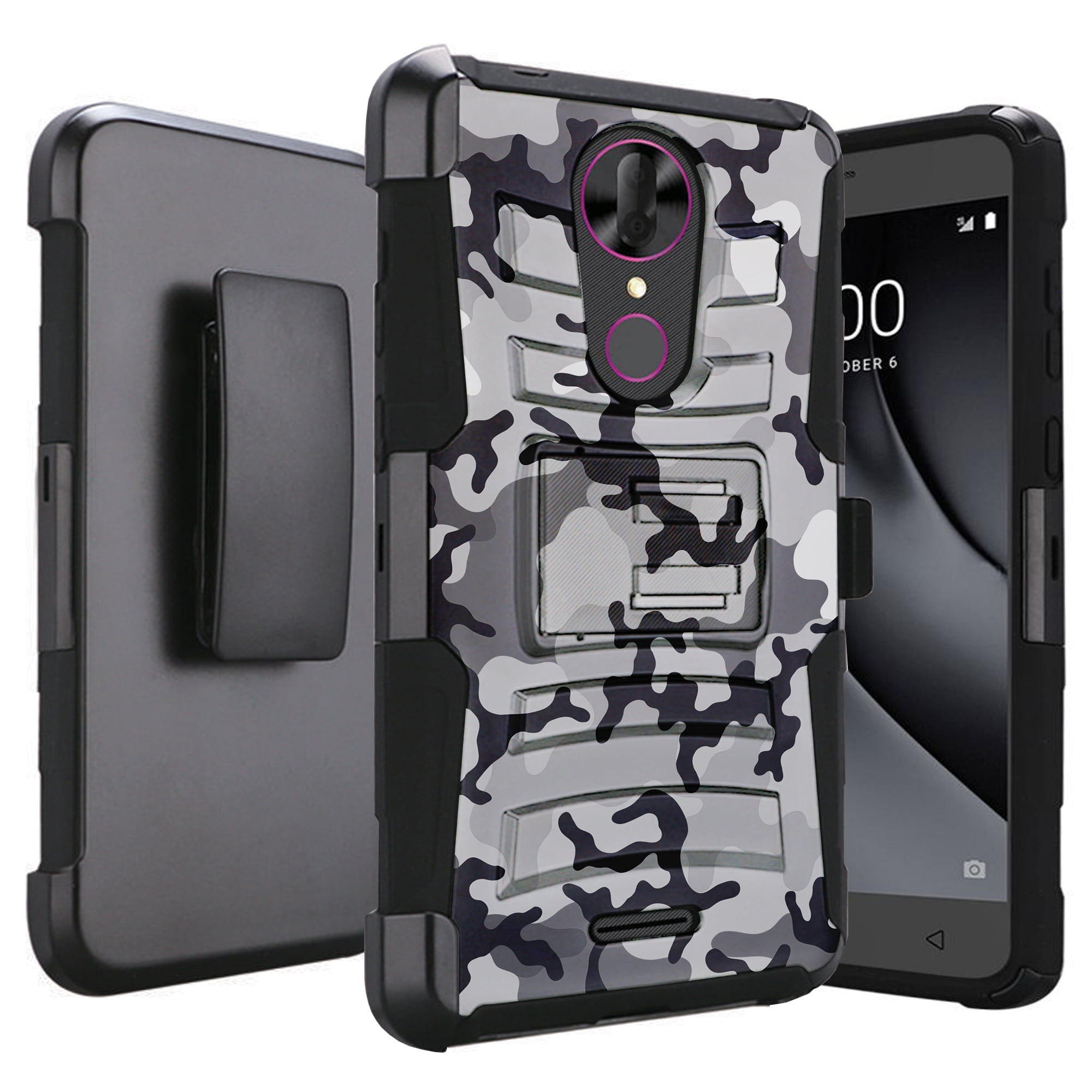 Dalux Hybrid Kickstand Holster Phone Case Compatible With Alcatel Onyx