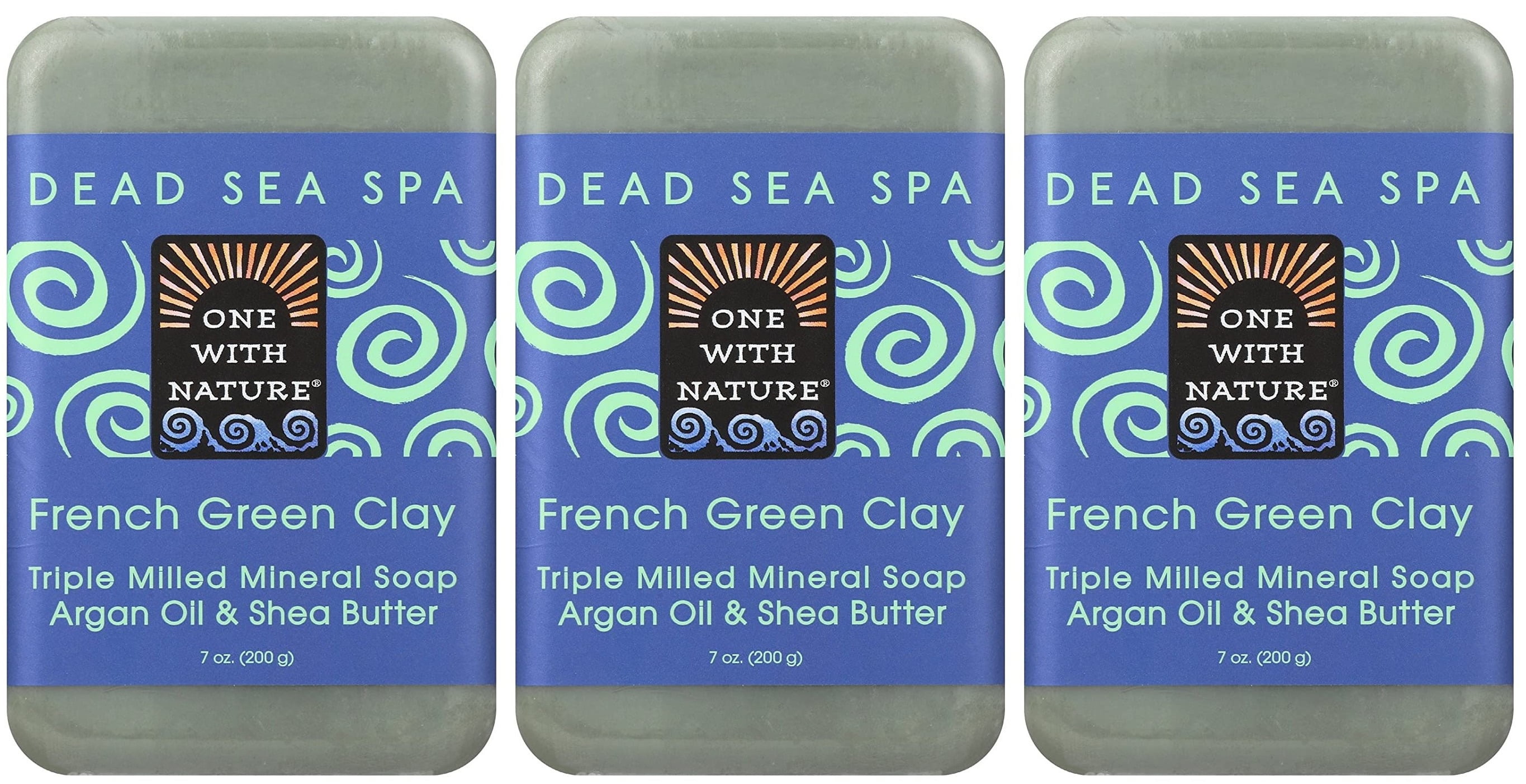 (3 Pack)One With Nature Dead Sea Spa French Green Clay Mineral Soap ...