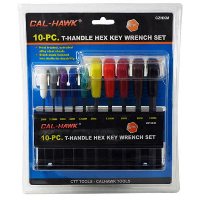 Cal Hawk Tools 10-pc. T-Handle Hex Key Wrench Set - Metric - Walmart.com