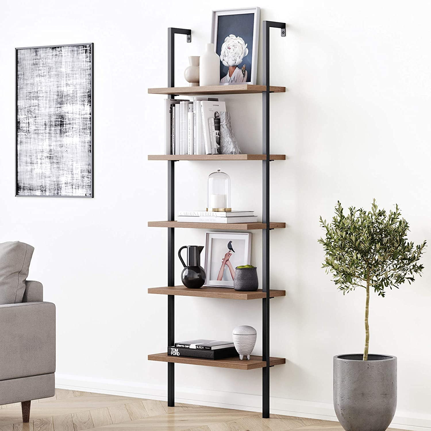 Click here for Nathan James Theo 5-Shelf Oak Wood Modern Bookcase... prices