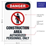 Construction Area Authorized Personnel Only Sign, OSHA Danger Sign, (SI ...