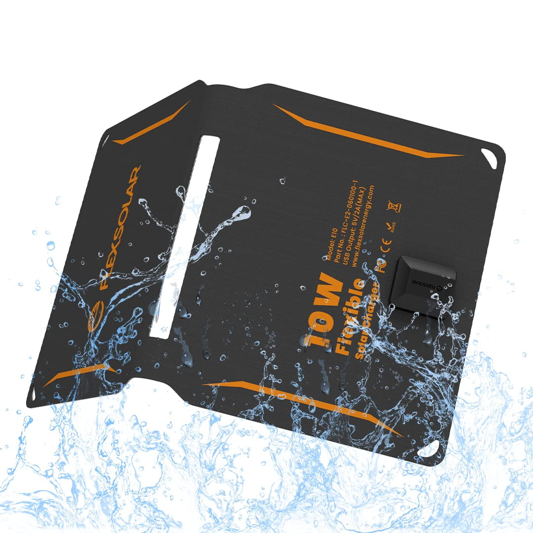 FlexSolar 10W Portable Solar Panel， Folding USB Solar Panel Charger ...