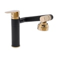 360° Rotating Black‑Gold Bathroom Faucet – Brass Body, Dual‑Mode Spray ...