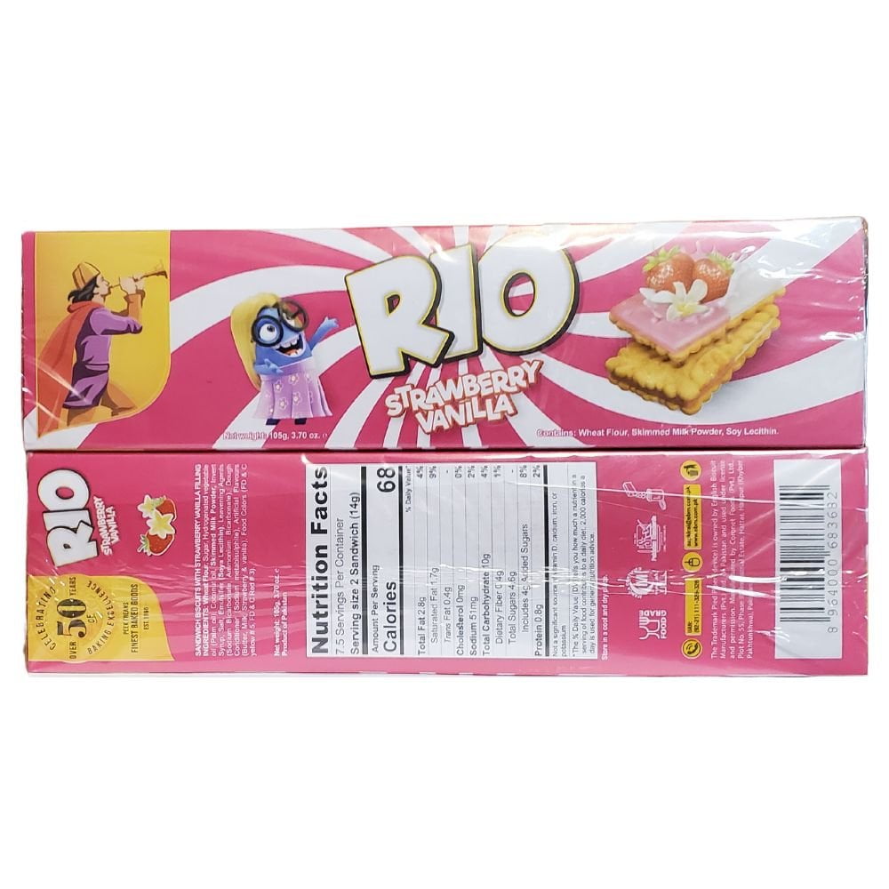 EBM Rio Strawberry And Vanilla Biscuit 105g (Pack of 24) - Walmart.com