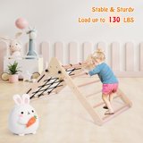 Sakiyrr 2-in-1 Wooden Triangle Climber with Ramp, Indoor Foldable ...