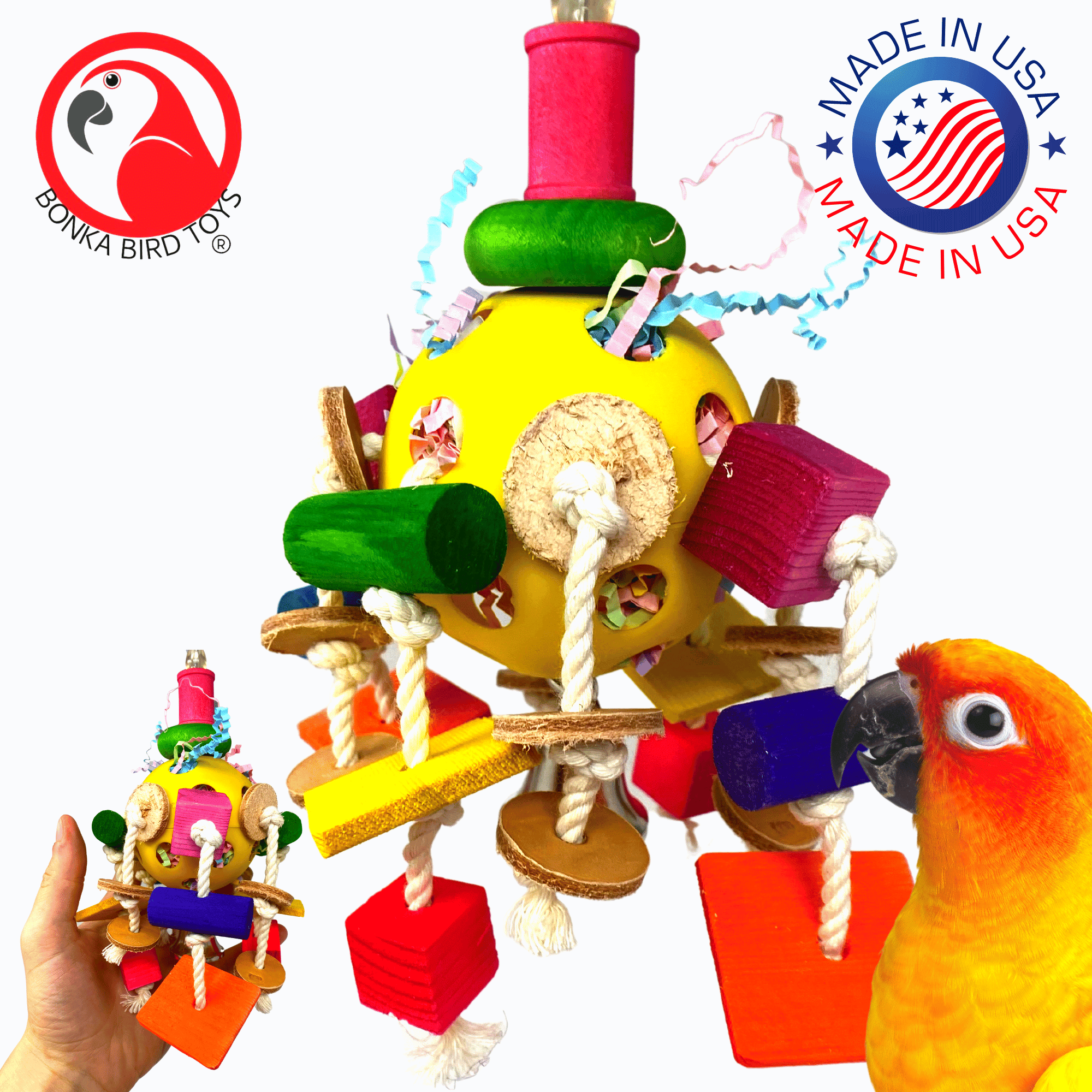 Bonka Bird Toys 2919 Spider Ball Chew Festival Medium Bird Toy ...