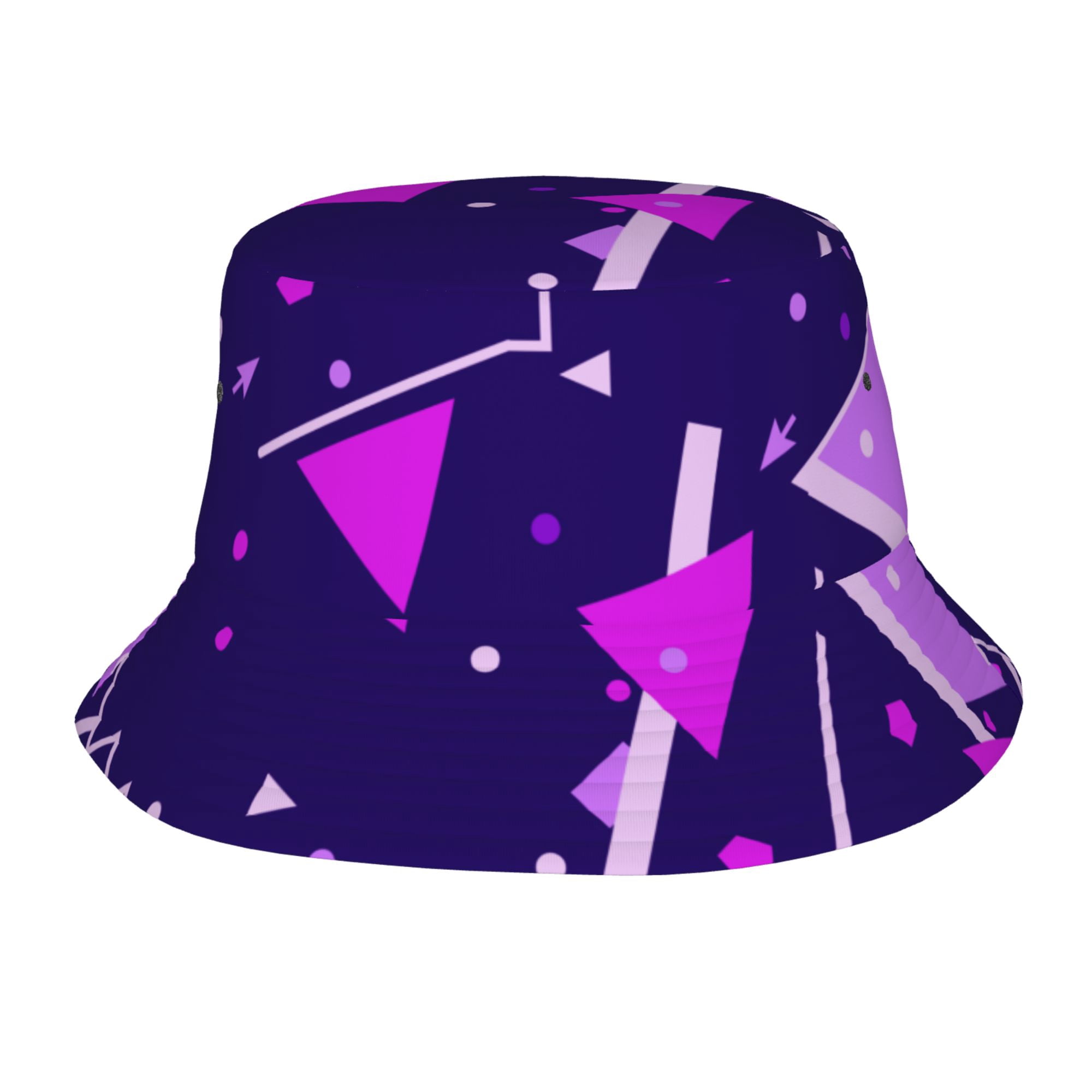 ZICANCN Bucket Hat -Purple Blue Geometric Unisex Print Double-Side-Wear Bucket Hat for Fishing ...