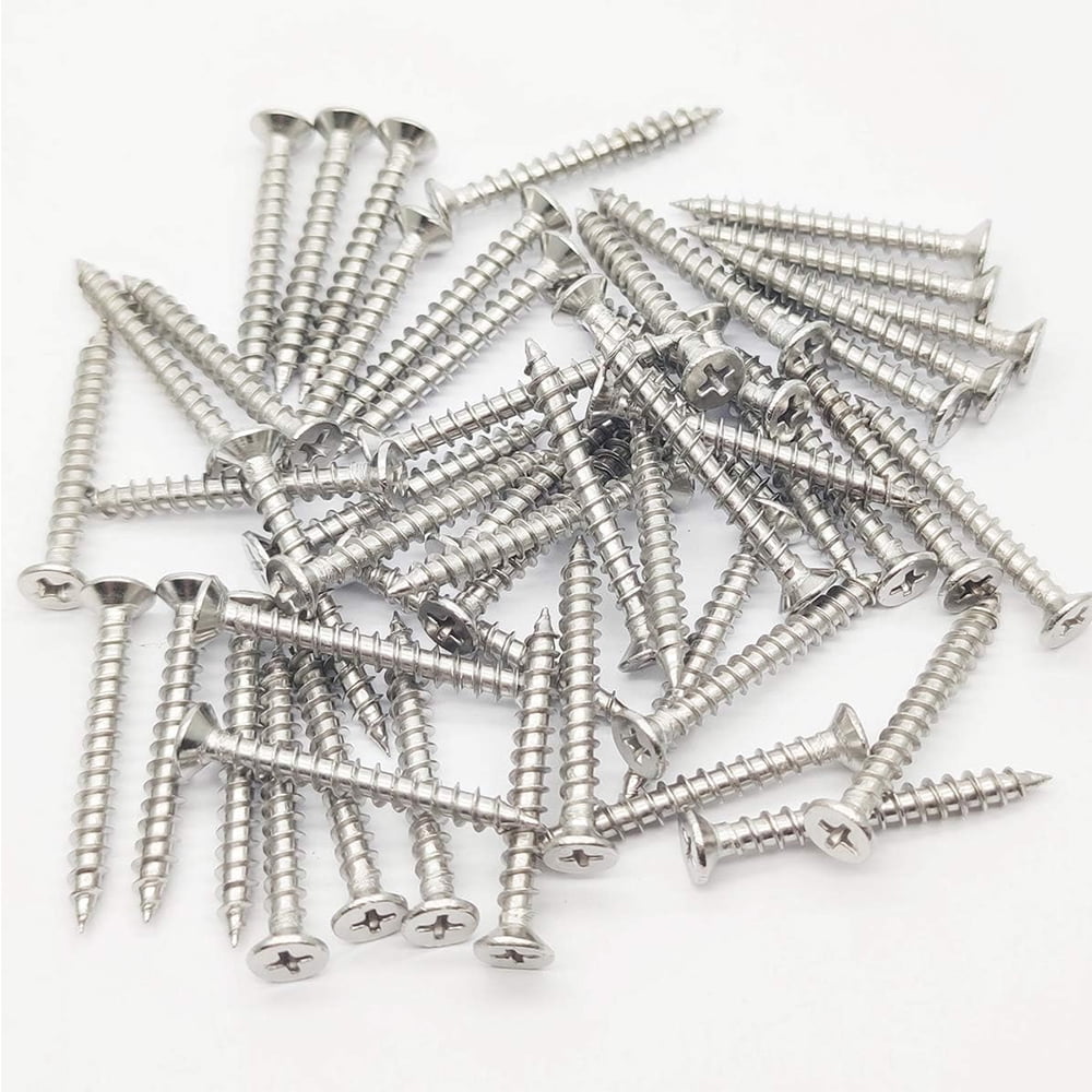 10Pcs M5x40mm Phillips Flat Head Self Tapping Wood Screws,304 Stainless ...