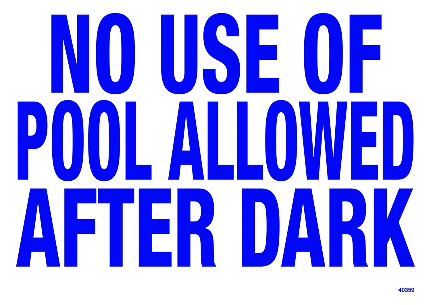 Poolmaster "No Pool After Dark" Sign for Residential and Commercial ...