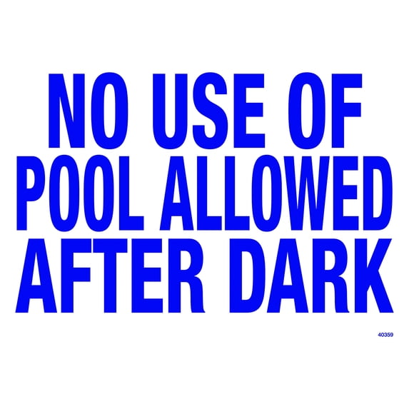 Poolmaster "No Pool After Dark" Sign for Residential and Commercial ...
