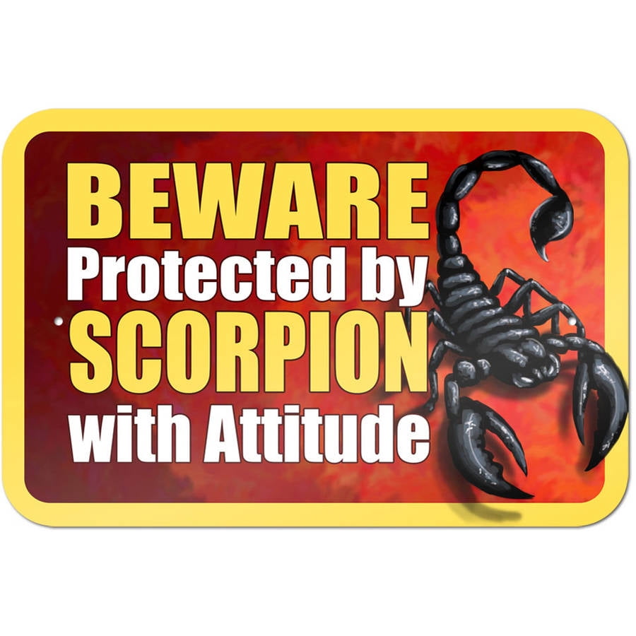 Beware Protected by Scorpion with Attitude Sign - Walmart.com