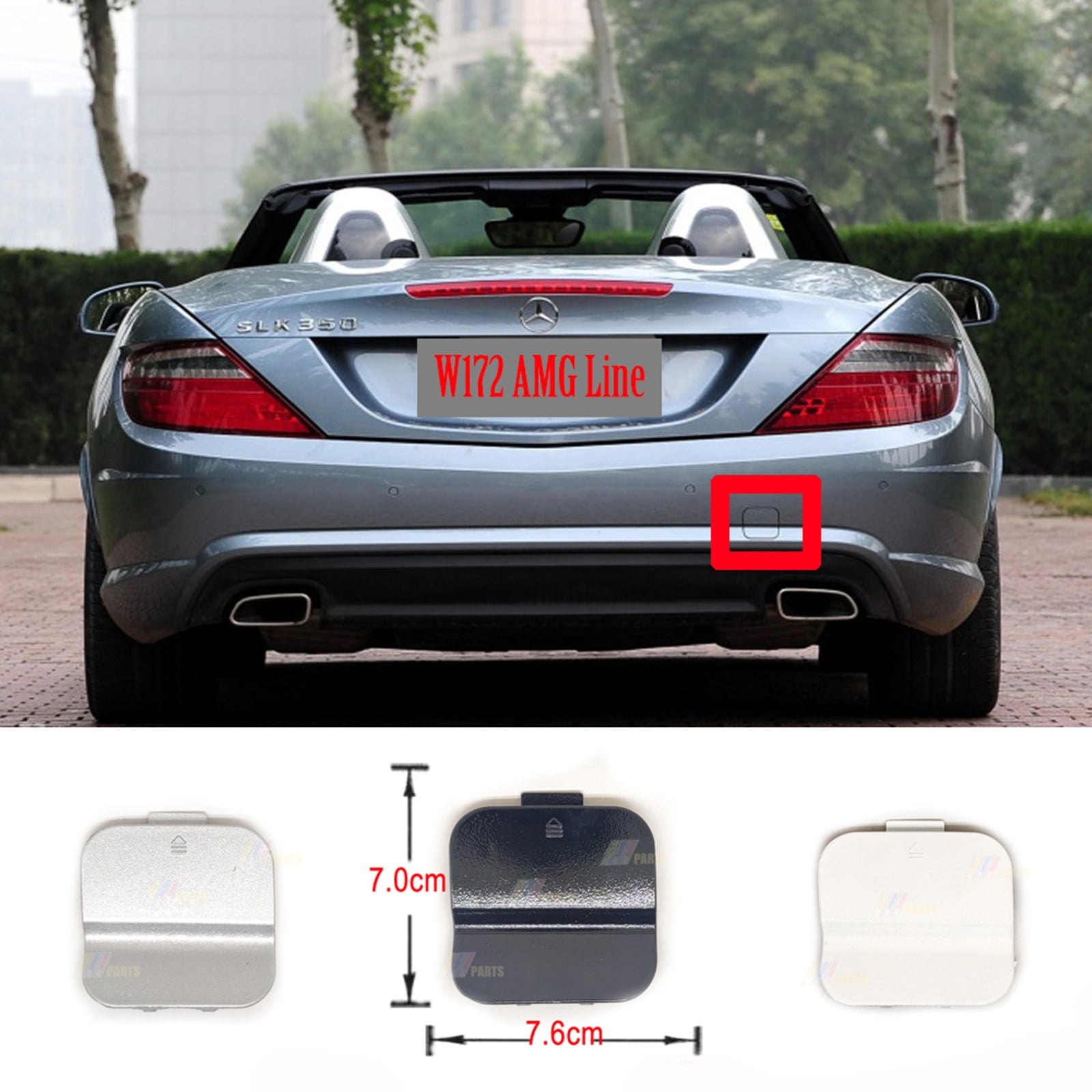 Trimla Rear Tow Cover for 12-15 Mercedes-Benz SLC SLK Roadster W172 ...