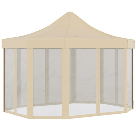 13' x 10' Pop Up Gazebo, Octagon Canopy Tent with Zippered Mesh ...