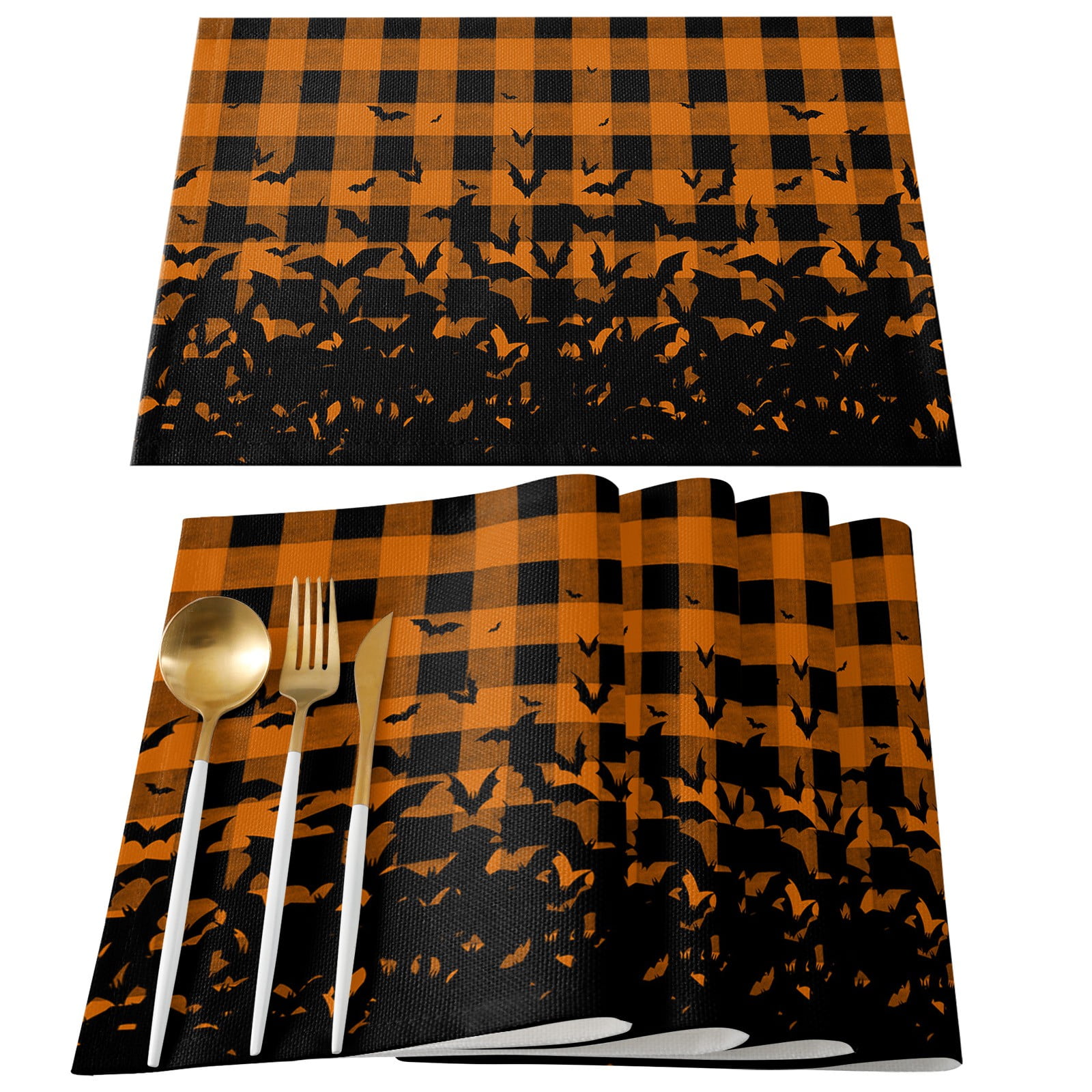 Happy Halloween Fall Pumpkin Placemats Table Mats Set of 1 Spooky Ghost ...