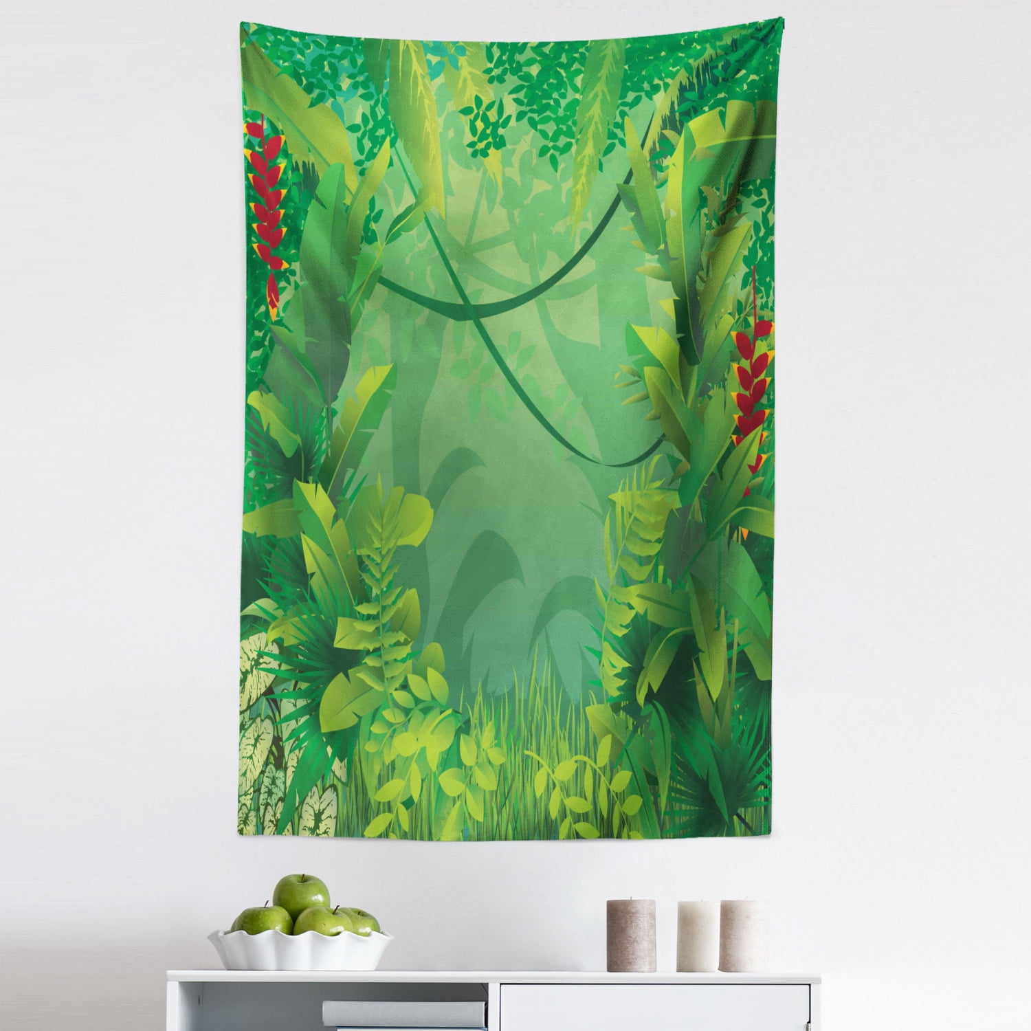 Green Leaf Tapestry, Hawaiian Rainforest Tropical Climate Island ...