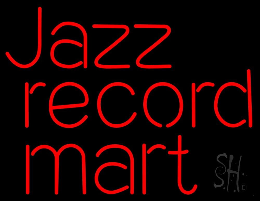 Jazz Record Mart LED Neon Sign 15" Tall x 19" Wide - inches Black ...