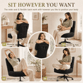 CLOUDREST PRO Mid Back Office Chair with Wheels, Armless Chairs with ...