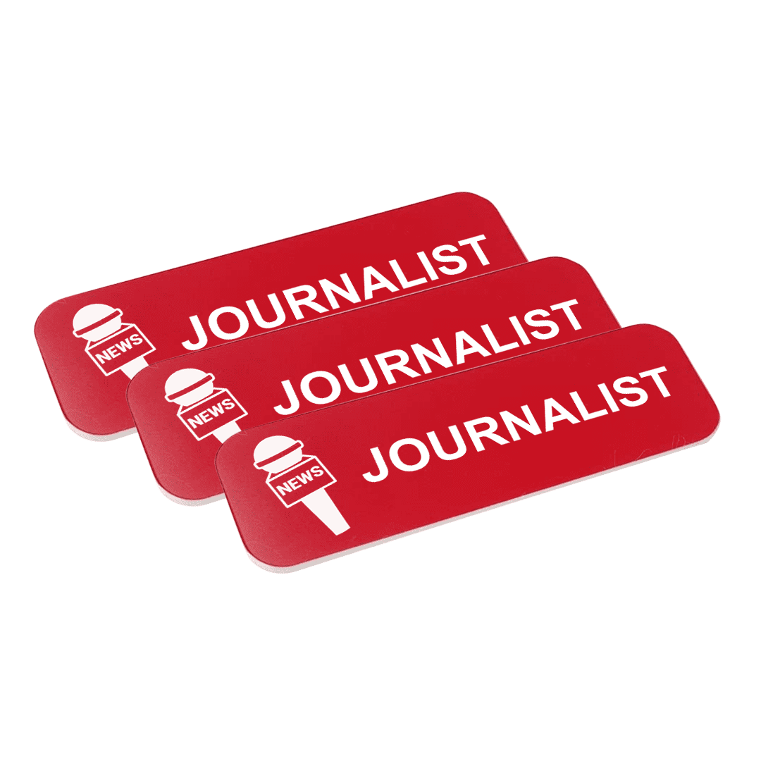 Journalist 1 x 3" Name Tag/Badge, Red, (3 Pack) - Walmart.com