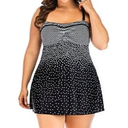 Plus Size Swimsuit for Women, Tummy Control Swimdress Two-Piece ...