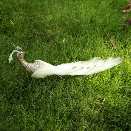 Clairlio Glitter Simulation Peafowl Model Artificial Feathers Bird ...