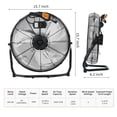 12 Inch High Velocity Cooling Floor Fan, 3 Speeds 2000 CFM Portable ...