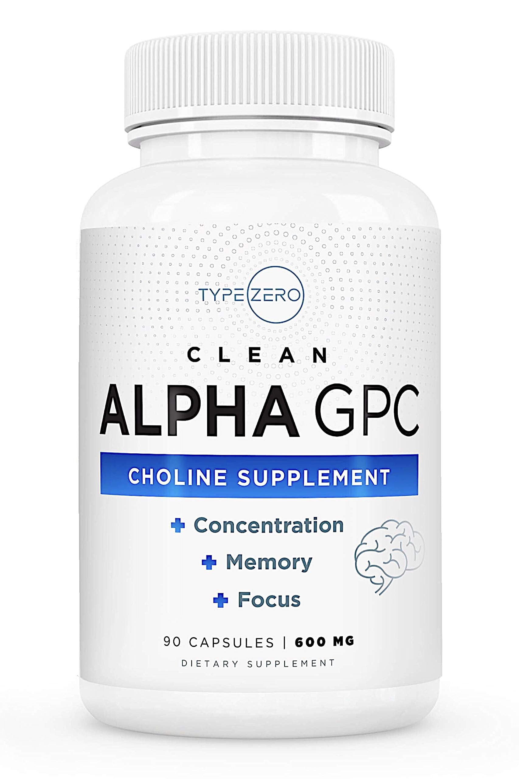 Suplemento tipo cero Alpha GPC colina 600 mg 90 cápsulas | Bodega ...