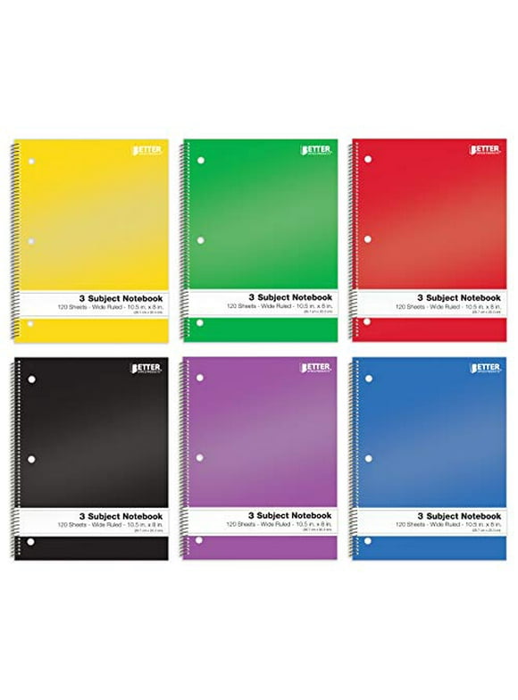 3-Subject Spiral Notebooks in Spiral Notebooks - Walmart.com