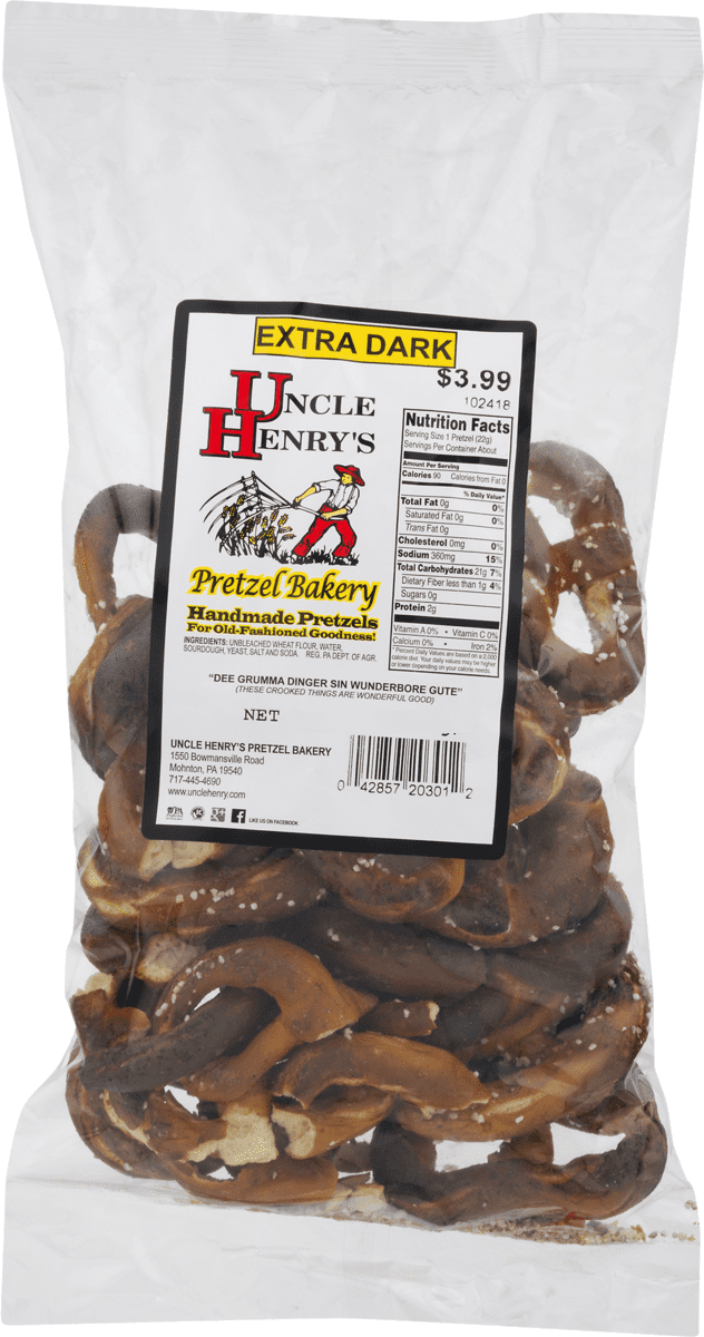 Uncle Henry's Pretzel Bakery Handmade Extra Dark Pretzels, 4-Pack 8 oz. Bags - Walmart.com