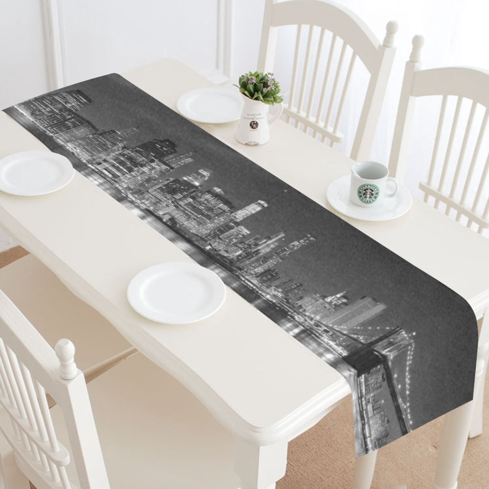 MYPOP New York Skyline Table Runner Home Decor 16x72 Inch, Mondern ...
