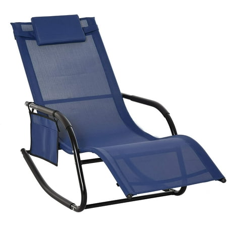 OC Patio Rocking Chair with Mesh Fabric, Outdoor Rocking Sling Sun ...