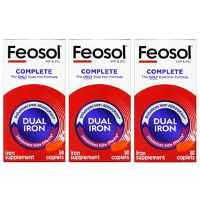 Feosol Original Ferrous Sulfate 120 Ct - Gentle Iron Supplement Tablets ...