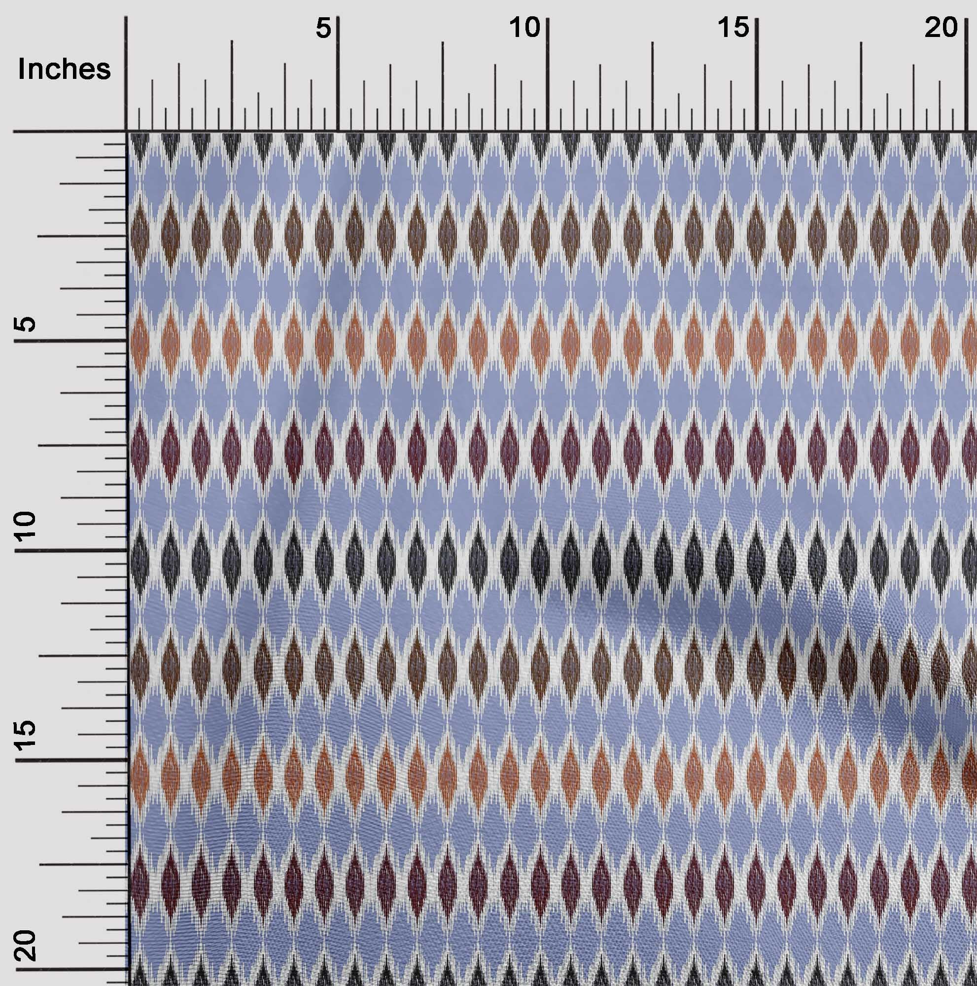 oneOone Cotton Poplin Fabric Argyle Ikat Print Fabric By The Yard 42 ...