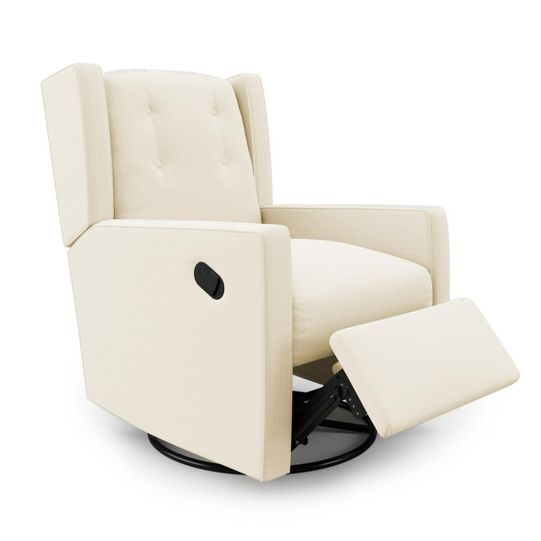 Baby Relax Mikayla 4 in 1 Nursery Swivel Glider Rocker Recliner White Linen