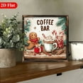 2D Flat, 1pc Rustic Christmas Coffee Bar Wooden Sign - 12x12 Inch ...