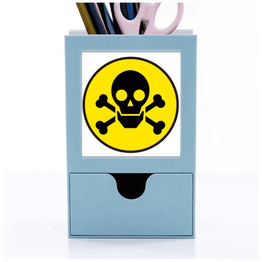 Danger Checal Toxic skull Symbol Desk Supplies Organizer Pen Holder ...