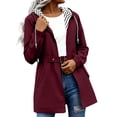 Frostluinai Women's Casual Hip-Length Hooded Jacket Water Resistant ...