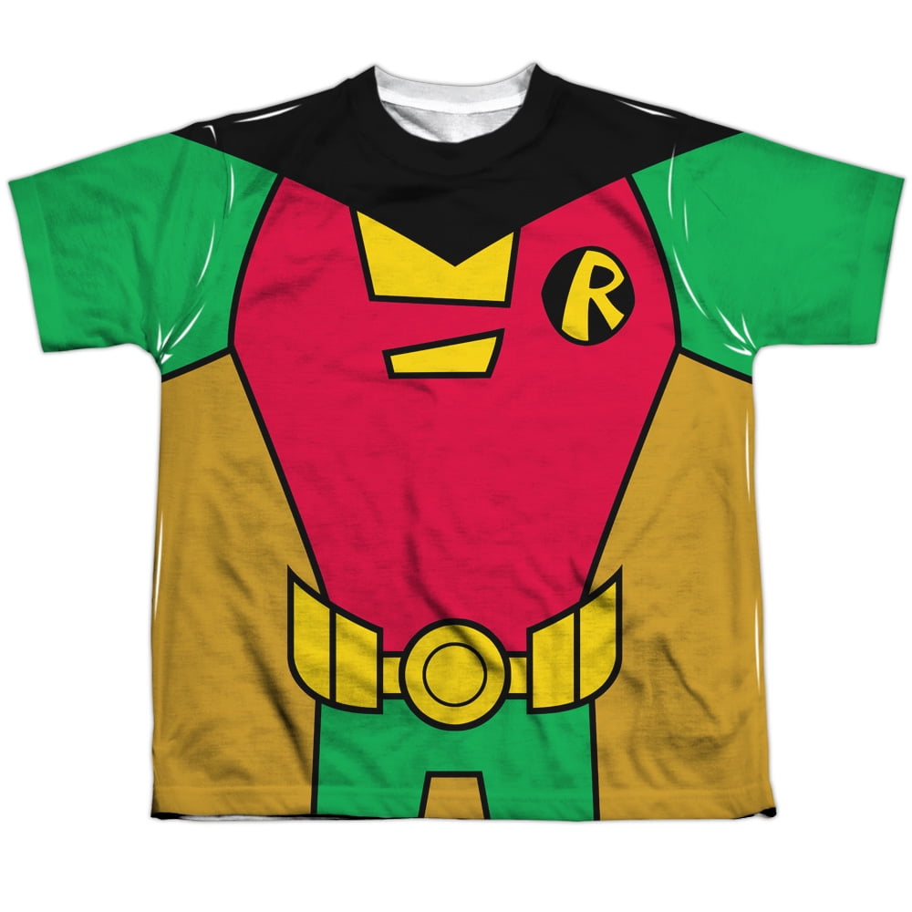 Teen Titans Go - Robin Uniform - Youth Short Sleeve Shirt - Small ...