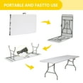 GIVIMO 8ft Folding Table, White Plastic Portable Banquet Table for ...