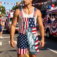 American Flag Overalls Men Festival Jumpsuits Independence Day Print ...