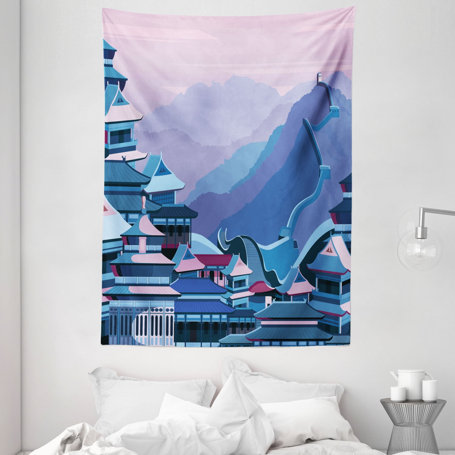 Great Wall of China Tapestry, Digital Dated Popular Monument with ...