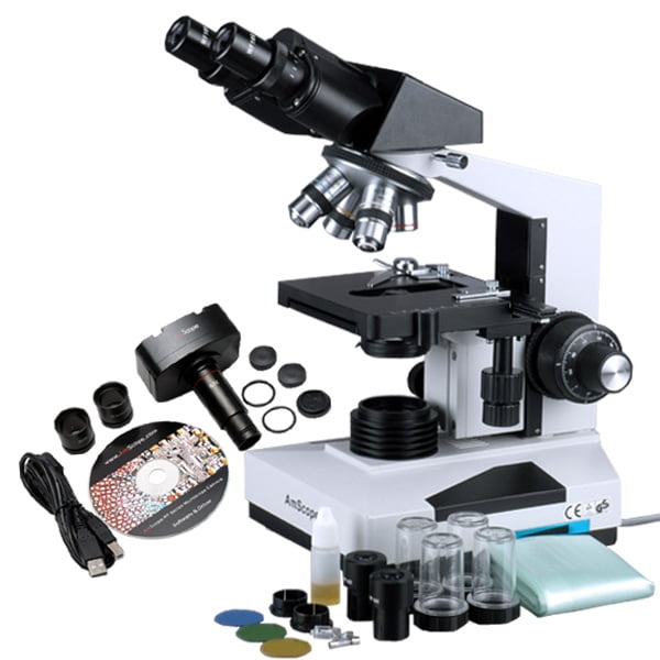 AmScope Doctor Vet Biological Microscope 40x-2000x + 3MP Digital Camera ...