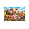 Cartoon Animal Sun Shade Sail 12'X16' Cow Sheep Horse Pig Kitten Rustic ...