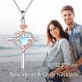 Rose Cross Necklace 925 Sterling Silver Heart Crucifix Pendant ...