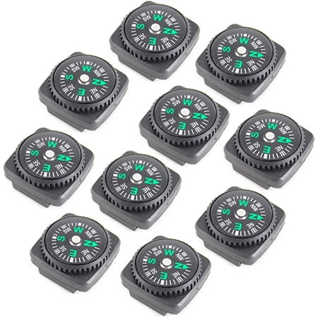ShenMo Mini Compass, 10 Pack Liquid Filled Rectangular Pocket Compass ...