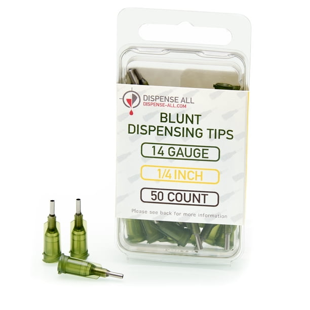 Dispense All - 14 Gauge 1/4 Inch Blunt Tipped Dispensing Needle, Luer ...