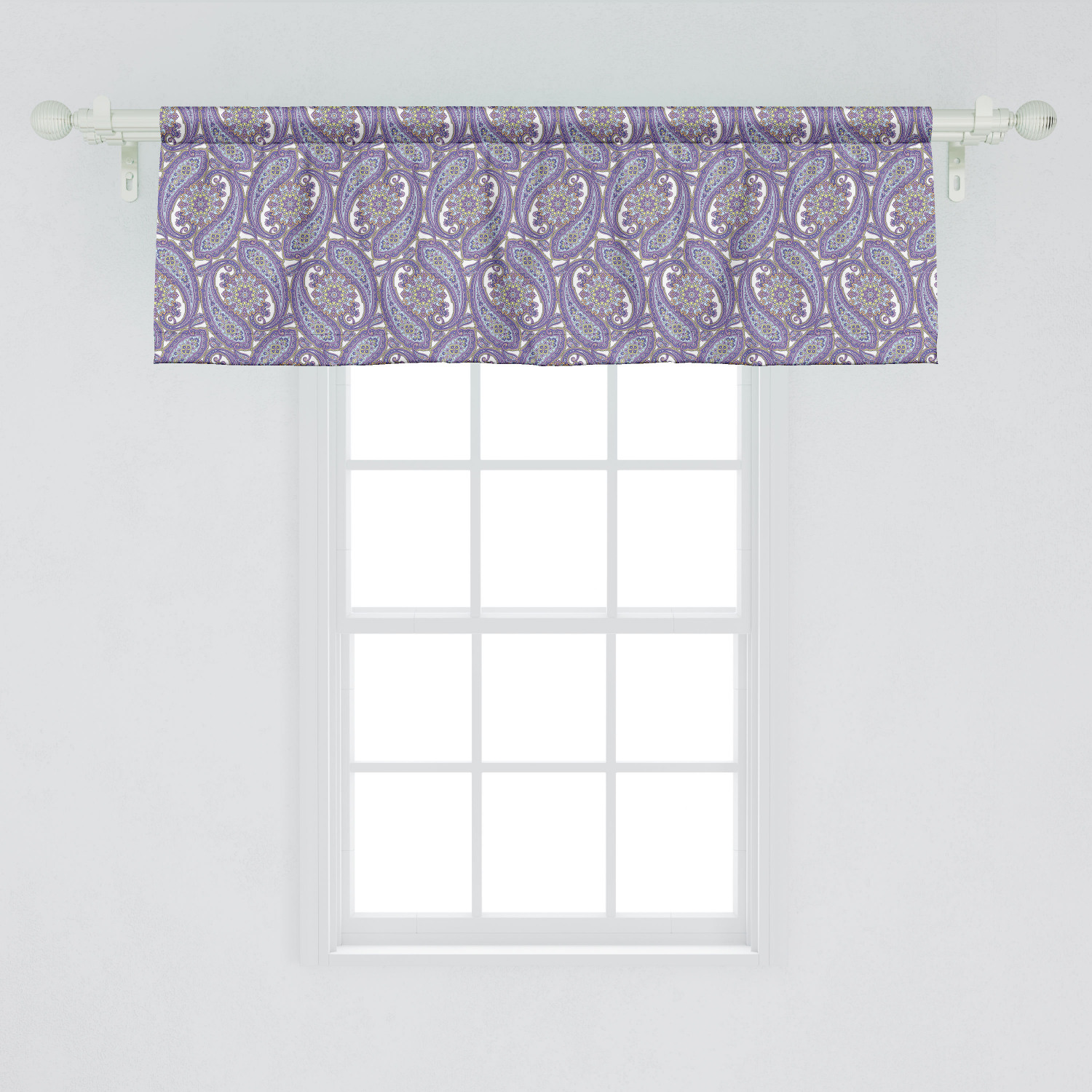 Ambesonne Paisley Window Valance, Tribal Floral Ornamental Patterned ...