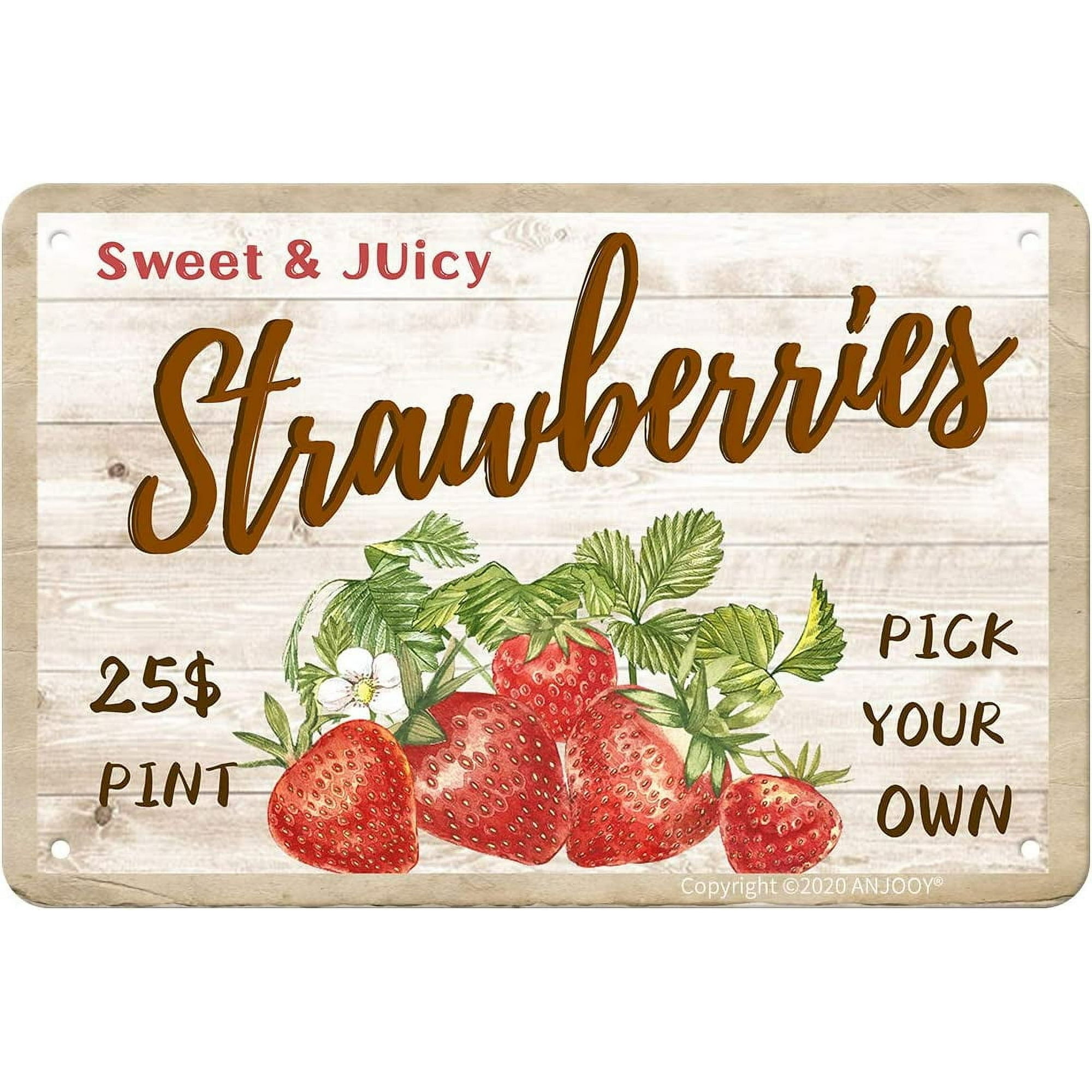 Click here for Yyiuuk 8 X 12 In Metal Tin Sign - Sweet Juicy Stra... prices