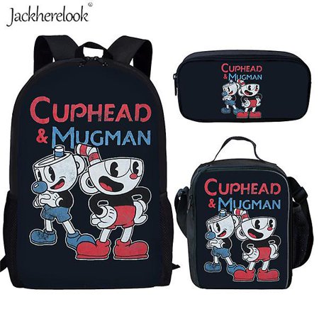Cuphead Mugman School Bags For Teenagers Boys Girls Kids Cartoon Game ...