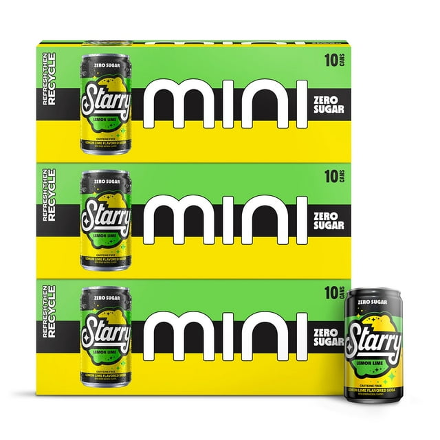 Starry Zero Sugar Lemon Lime Soda Mini Cans, 7.5 fl oz., 30 pk ...