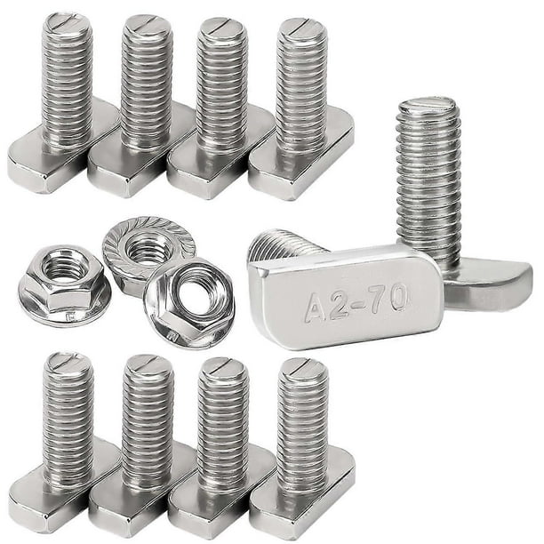 10 Stainless Steel Hammer Head Screws M8 X 20 With Flange Nuts ...